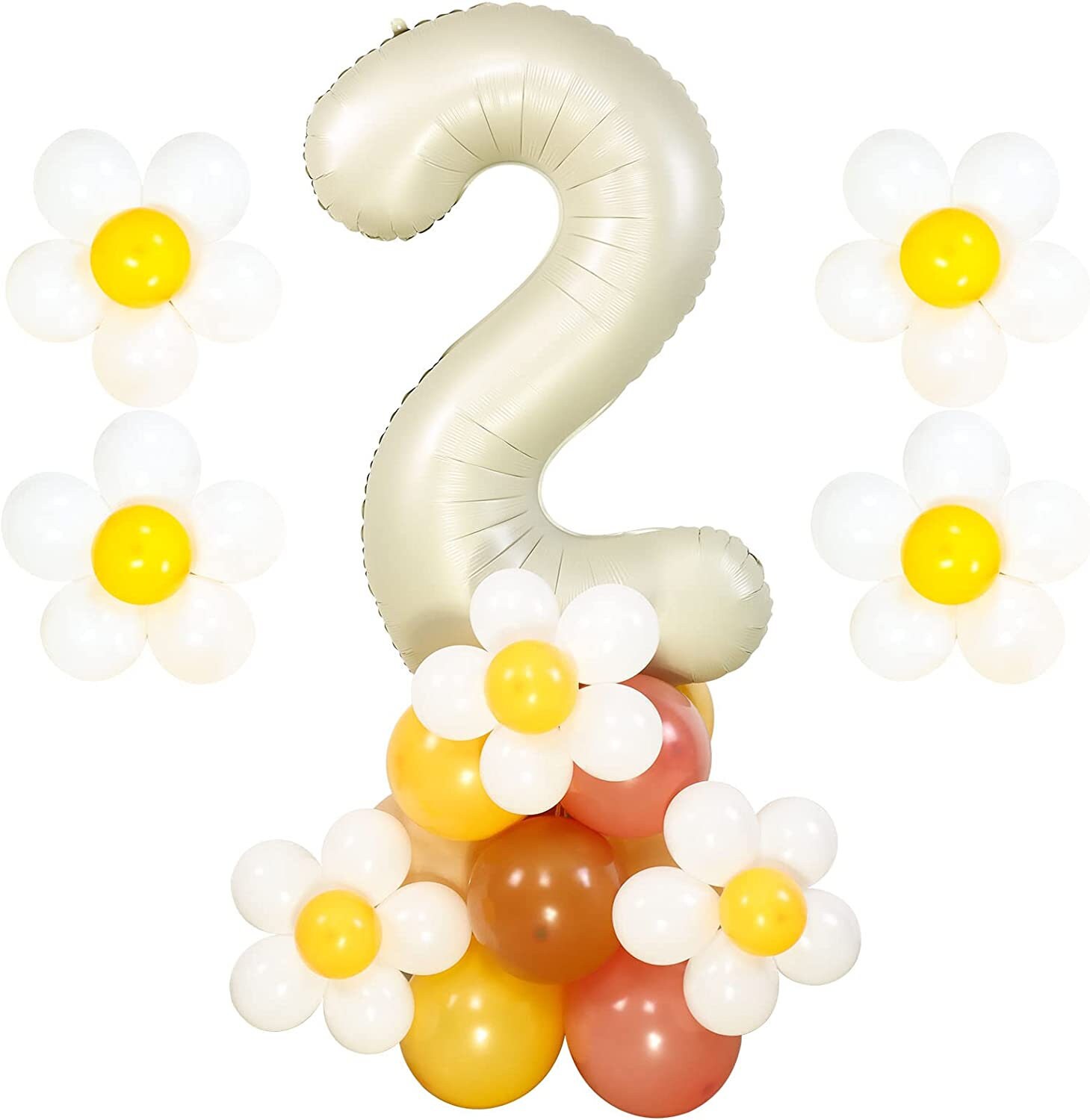 Two Groovy Balloon Column, Daisy Balloon, Two Groovy, Retro Balloons ...
