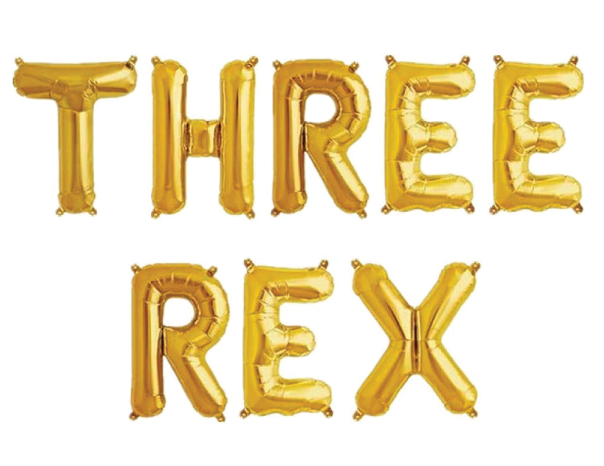 16 Three Rex Letter Balloon Dinosaur Three Rex Birthday Balloons, Three ...