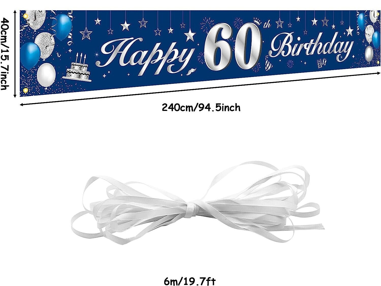 Large 60th Birthday Banner Backdrop Decorations for Men Women - Etsy