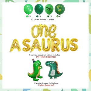 One A Saurus Birthday Balloons, Dinosaur 1st Birthday Balloons, One A ...