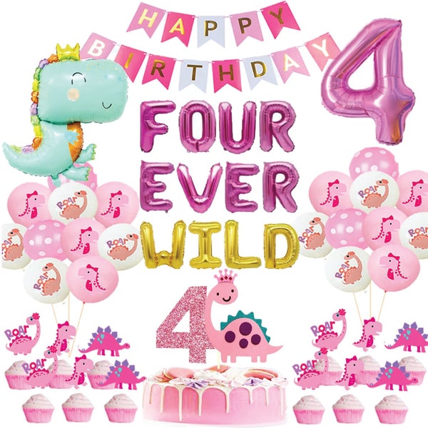 Dinosaur 4th Birthday Cake Topper - Etsy