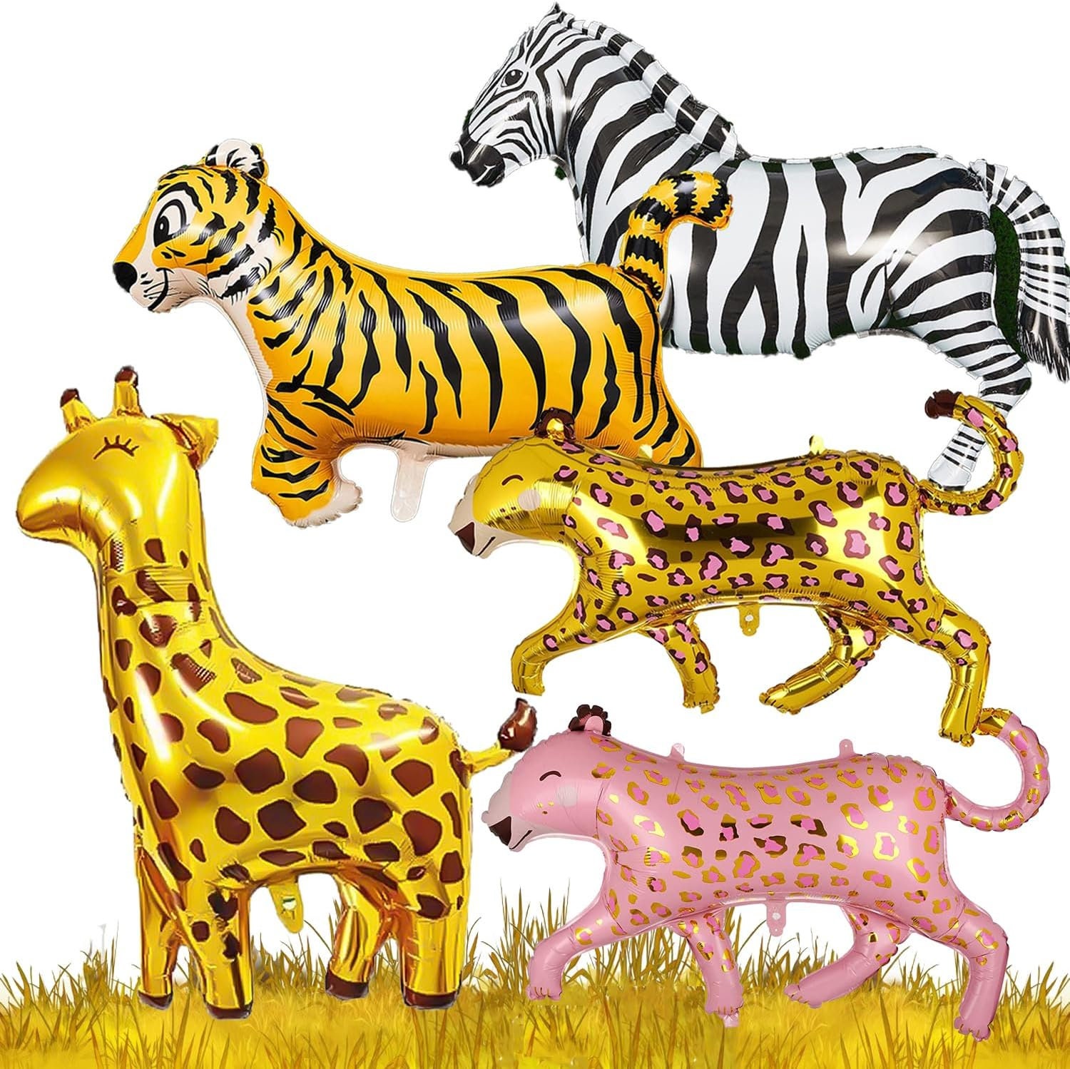 Jungle Safari Animals Balloons 5 Pack Leopard Zebra Giraffe - Etsy
