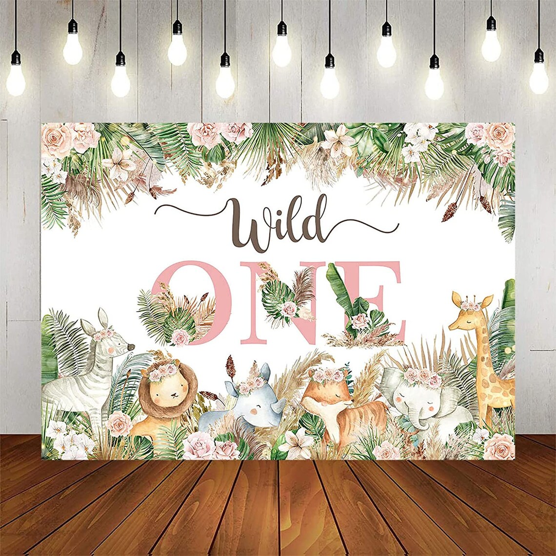 Wild One Backdrop Girl Jungle Safari Animals 1st Birthday - Etsy