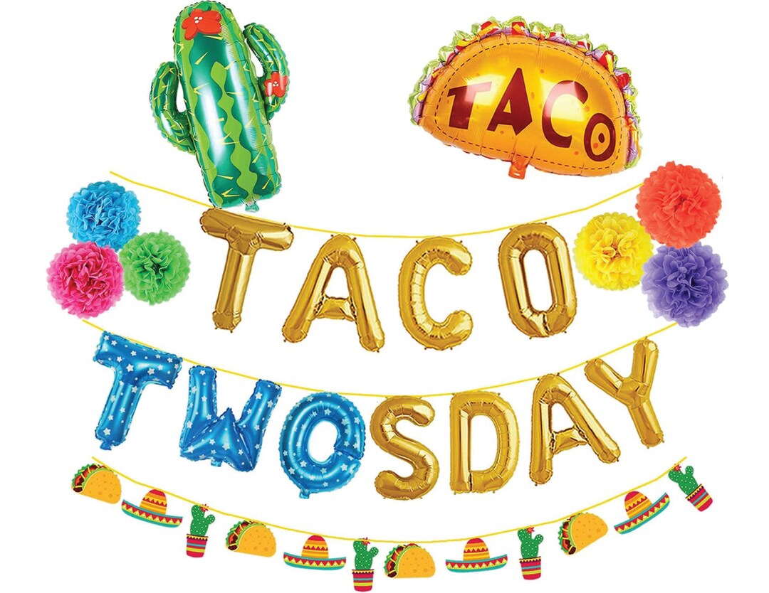 Taco Twosday Balloons Fiesta Mexican Cinco De Mayo Boys 2nd Birthday ...