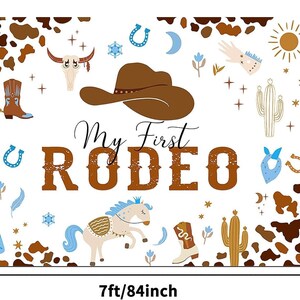 My First Rodeo Birthday Backdrop Boys Western Cowboy 1st Birthday Vinyl ...