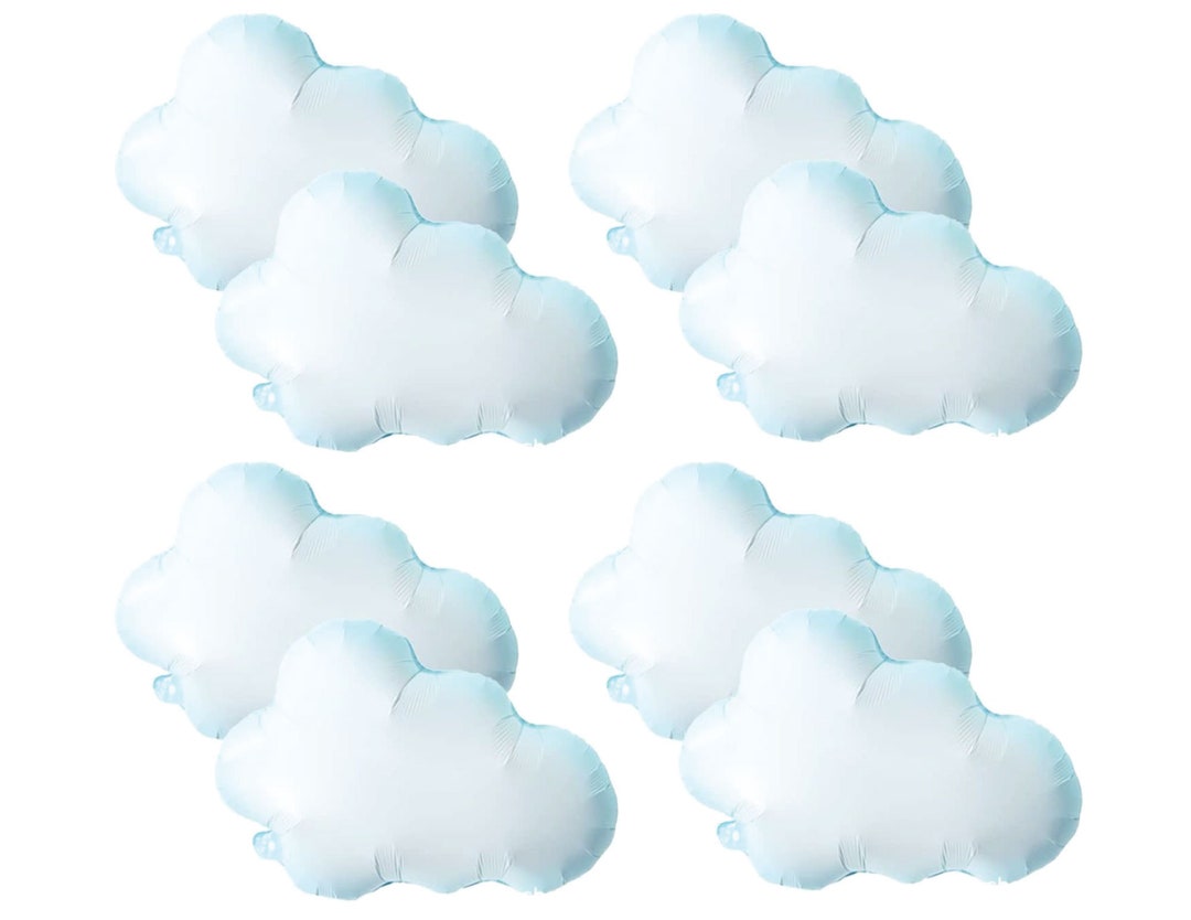 Cloud Balloon 8pcs, White Blue Cloud Shaped Foil Mylar Balloons for ...