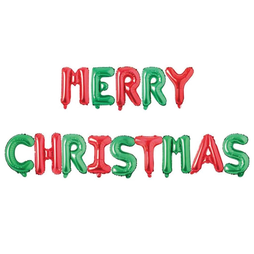 Merry Christmas Balloons Decorations Kit, Red Green Merry Christmas ...