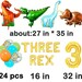 Dinosaur Three Rex Balloons, Three Rex Banner Balloon T-rex 3 Cake ...