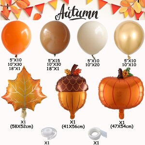 Fall Thanksgiving Balloons Garland Arch Kit, Orange Brown White Sand ...