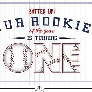 Baseball 1st Birthday Backdrop, Our Rookie of the Year is Turning One ...