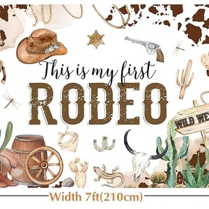 My First Rodeo Birthday Backdrop Boys Western Cowboy 1st Birthday Vinyl ...