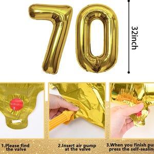 70th Birthday Balloon Garland Arch, Black and Gold 70th Birthday ...
