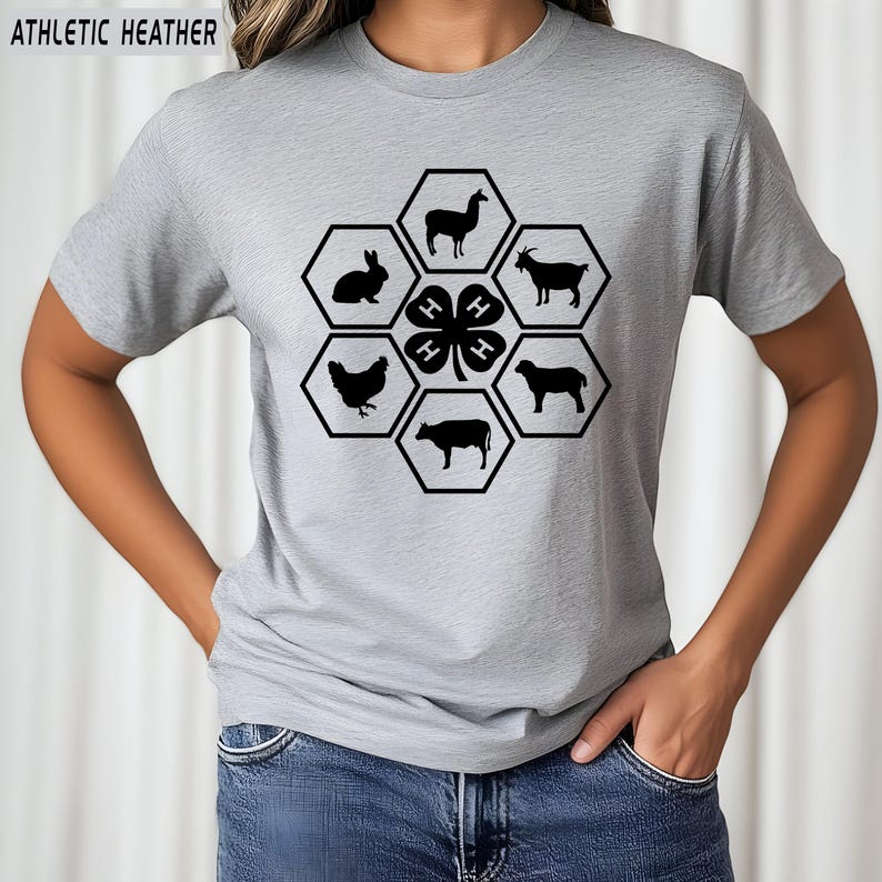 4-H Animals T-shirt, Lucky Goat, Llama, Sheep, Chicken, Rabbit, Cow - Etsy