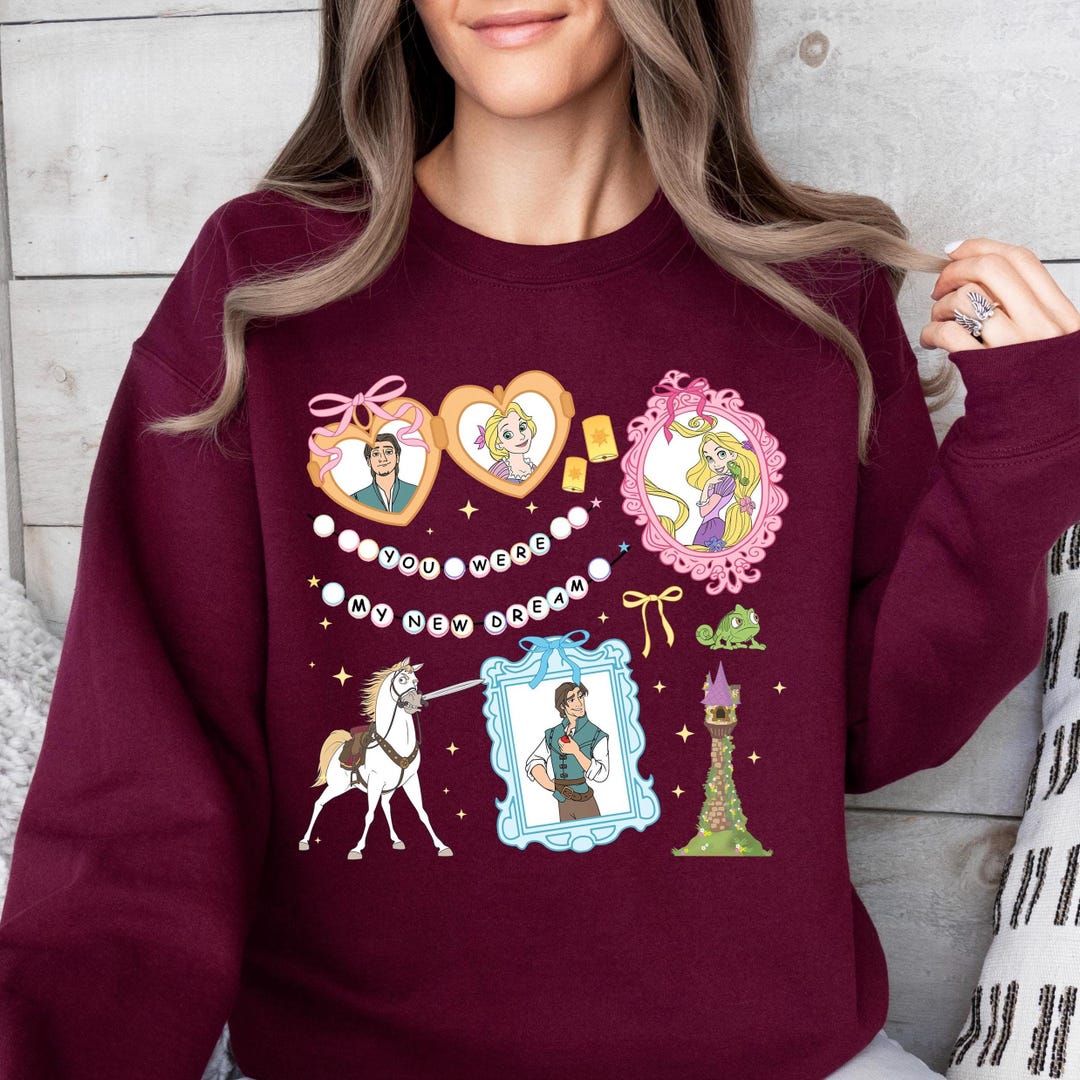 Vintage Disney Tangled Rapunzel Floral Sweatshirt, Disney Princess ...