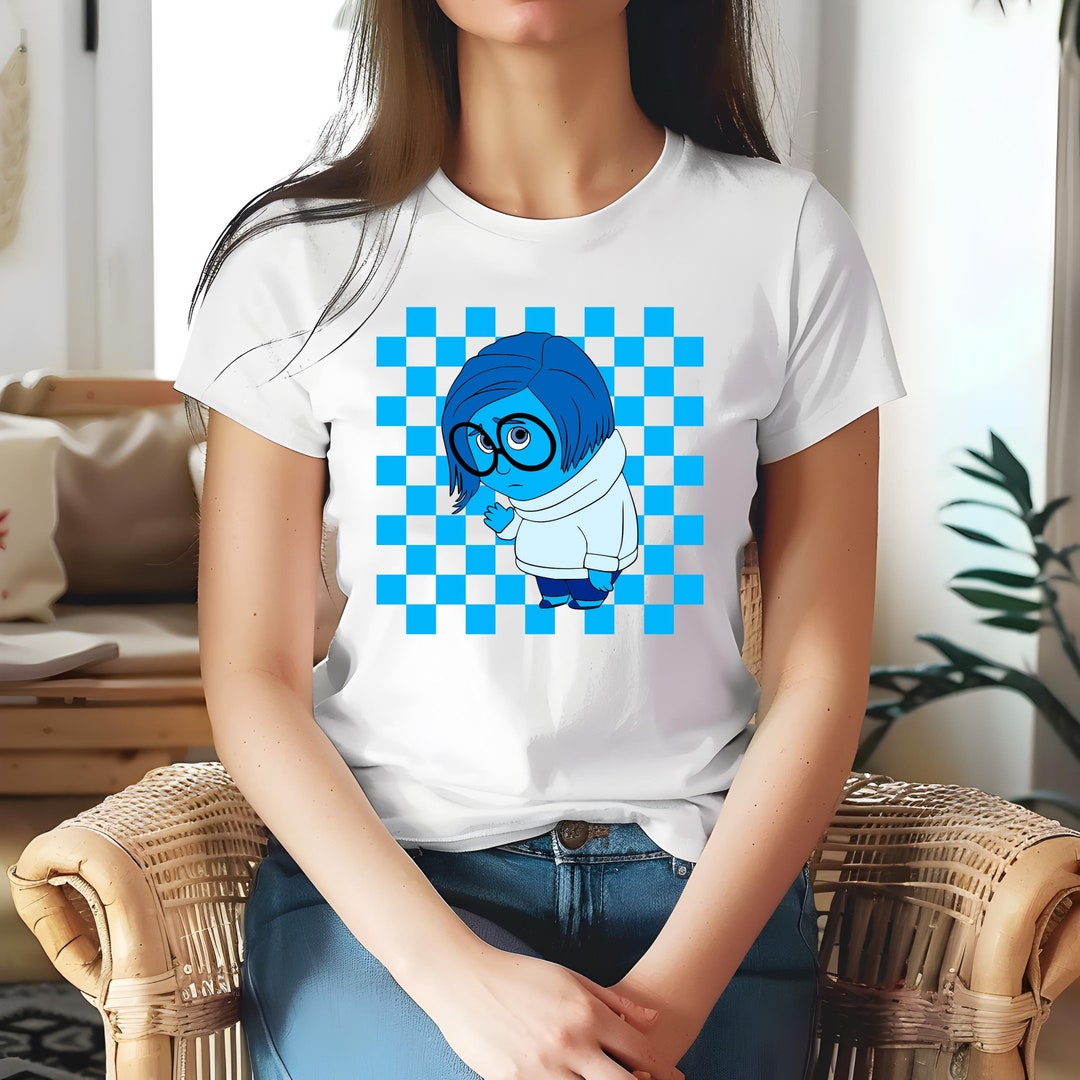 Inside Out 2 Sadness Tshirt, Checkered Sadness Shirt, Sadness T-shirt ...
