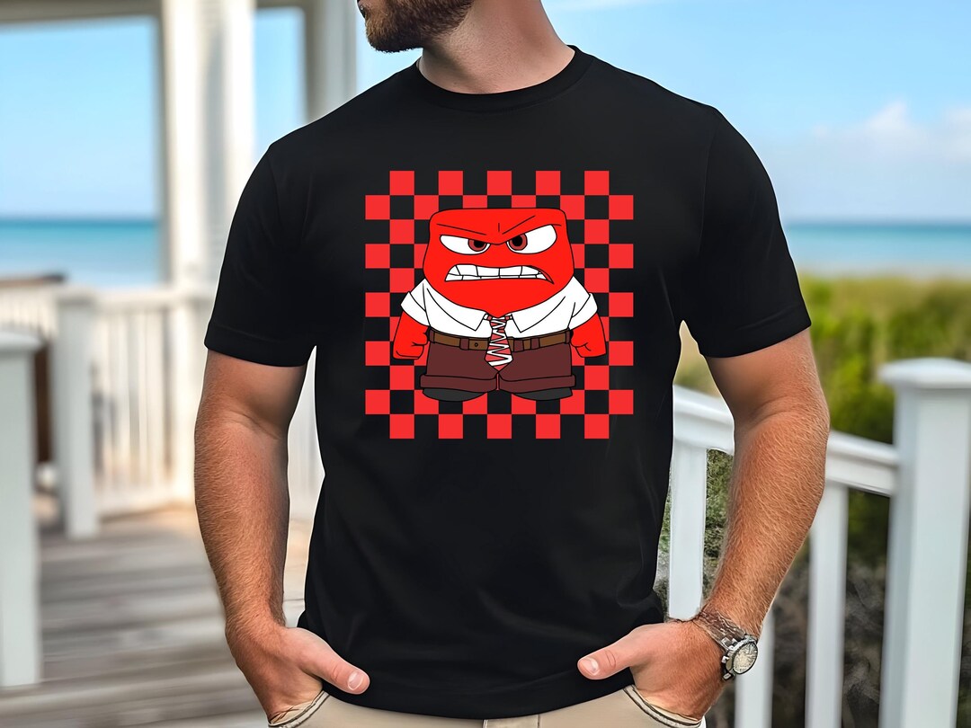 Checkered Anger Tshirt, Inside Out 2 Anger Shirt, Checkered Inside Out ...