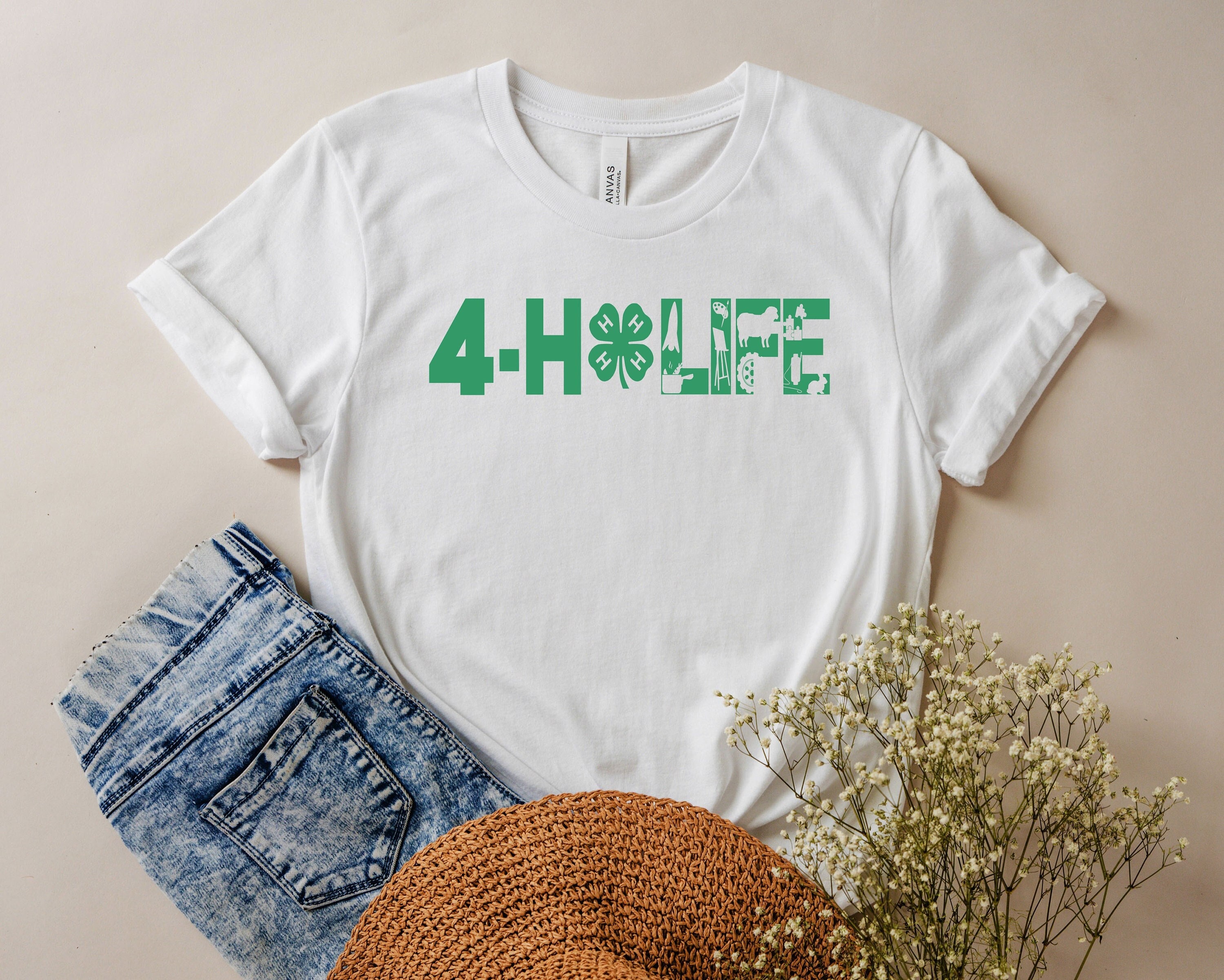 4-H Life Tshirt, 4-H Tee, 4-H Heart Health Shirt, Lucky Goat Tshirt, 4H ...