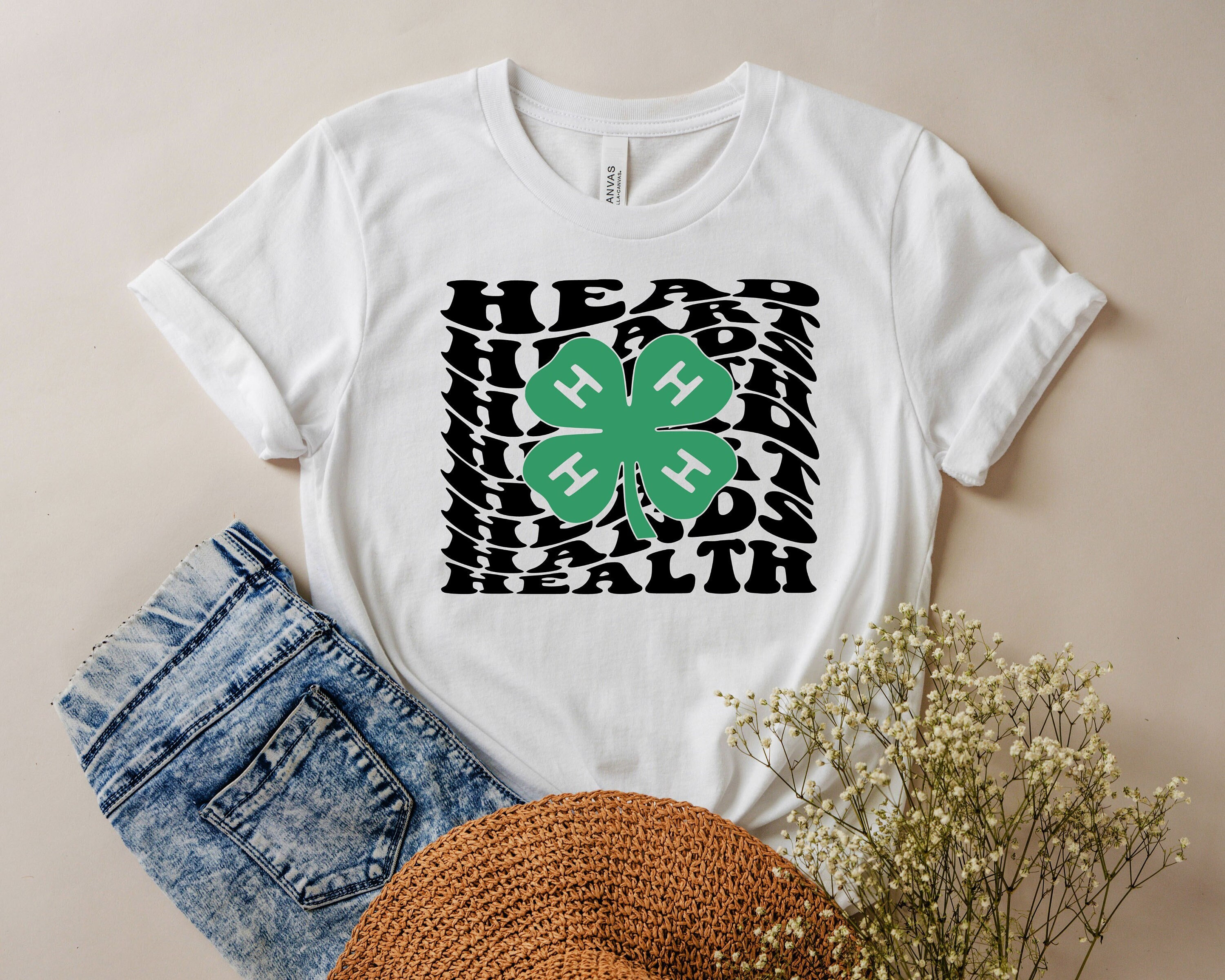 Retro 4-H Life Tshirt, Wavy 4-H Life Shirt, Hands Head T-shirt, 4-H New ...