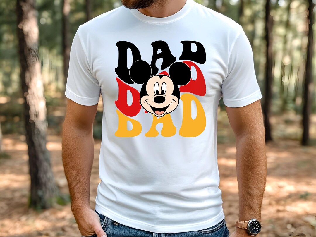 Retro Wavy Dad Mickey Shirt, Mickey Dad T-shirt, Daddy Tee, Dada Shirt, Father Tshirt, Birthday ...