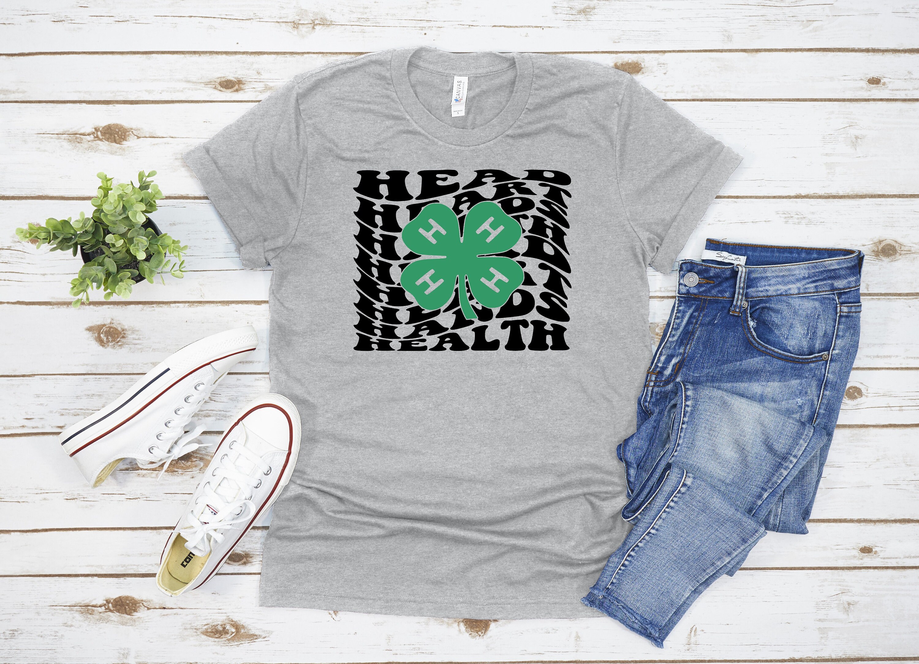 Retro 4-H Life Tshirt, Wavy 4-H Life Shirt, Hands Head T-shirt, 4-H New ...