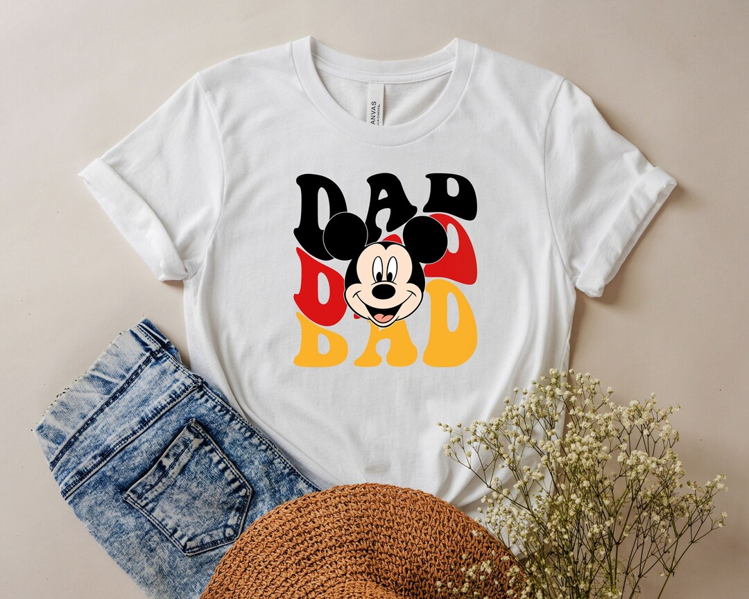 Retro Wavy Dad Mickey Shirt, Mickey Dad T-shirt, Daddy Tee, Dada Shirt ...