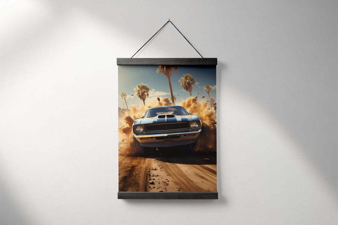 Mustang Sports Car Print: B2 Poster With Magnetic Frame - Etsy