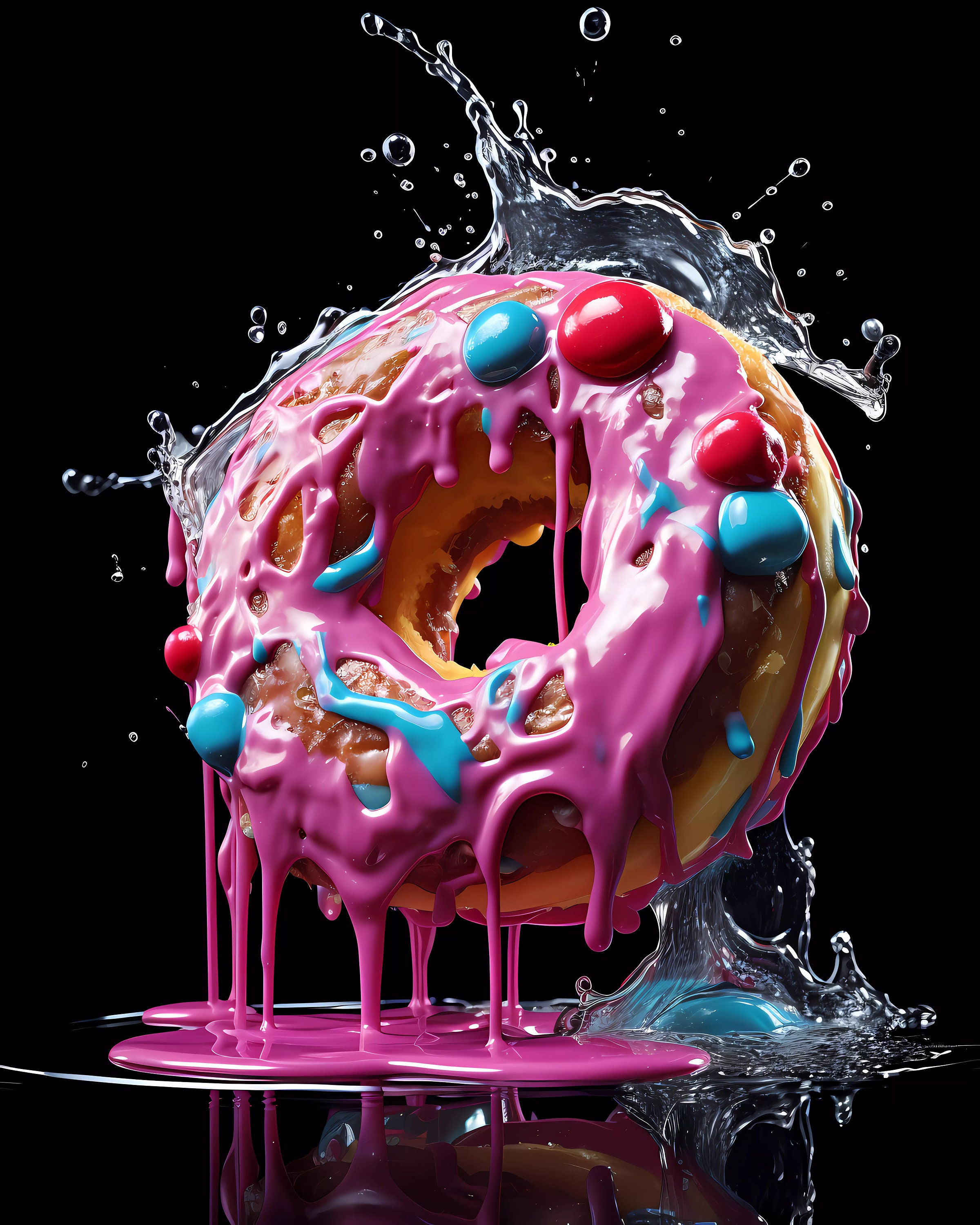 Falling Doughnut Print: Candy Art Poster, B2 Size - Etsy