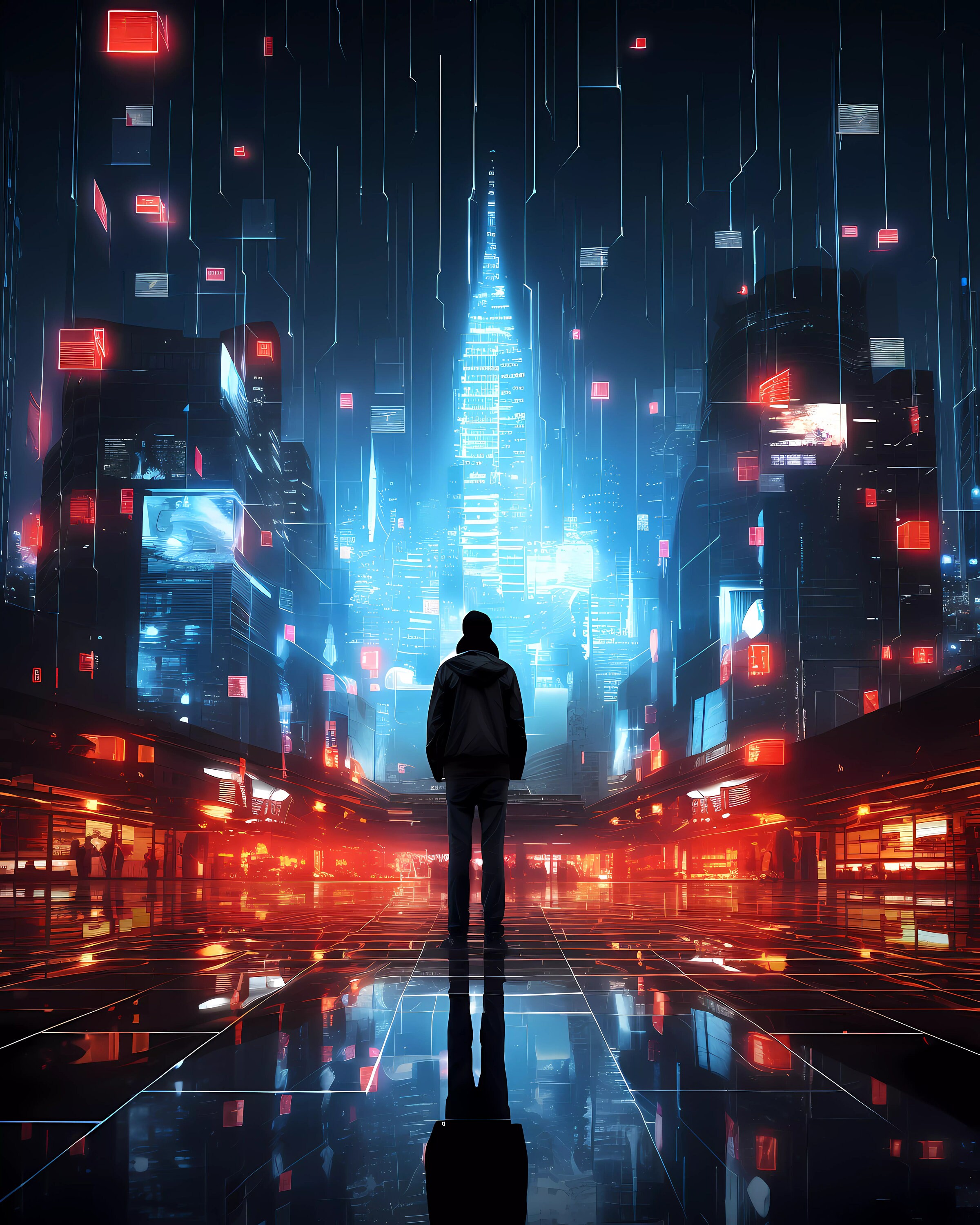 Cyberpunk City Home Decor High Definition Wallpaper Print Wall Art ...