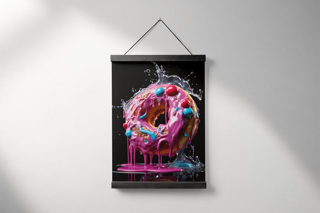 Falling Doughnut Print: Candy Art Poster, B2 Size - Etsy