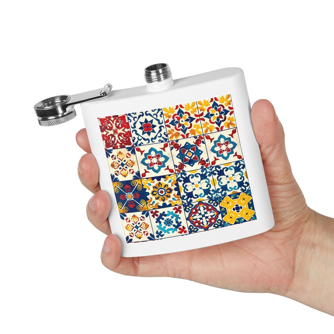 Decorative Stainless Steel Flask - 6oz, Unique Gift for Weddings ...