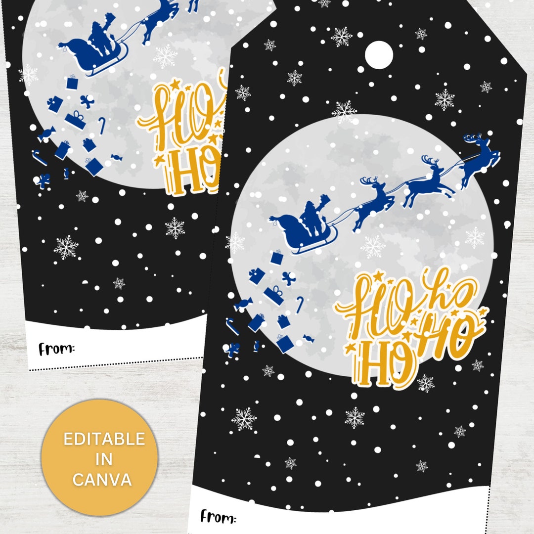 Printable Editable Christmas Gift Tag Ho Ho Ho Gift Tag 2 - Etsy