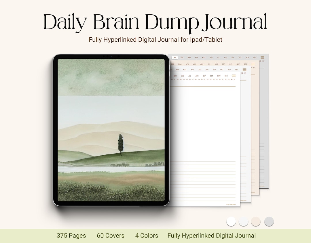 Brain Dump Digital Journal: Thoughts Organizer, Undated (PDF Download ...