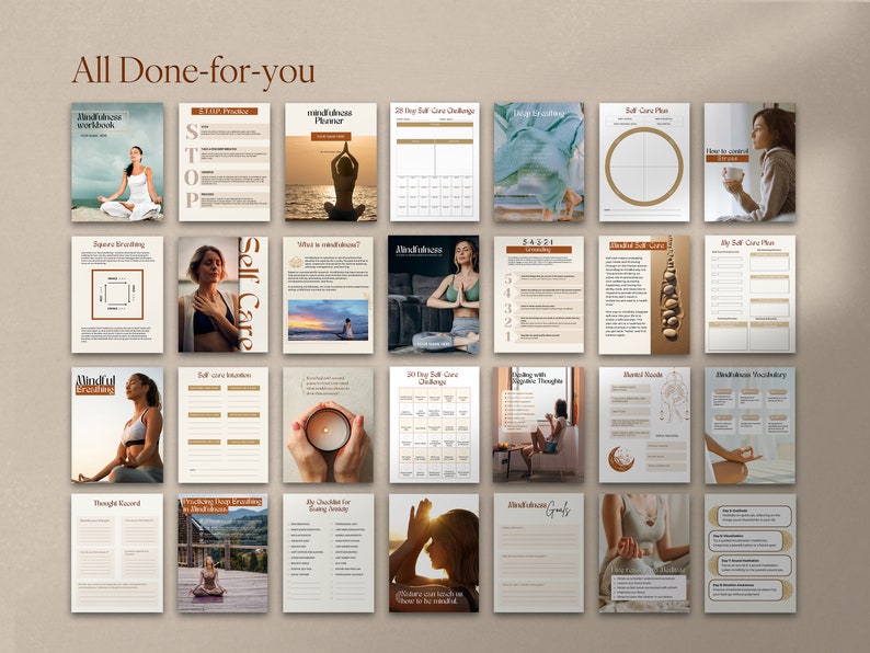 Editable Mindfulness Workbook Canva Templates, Mental Health Journal ...