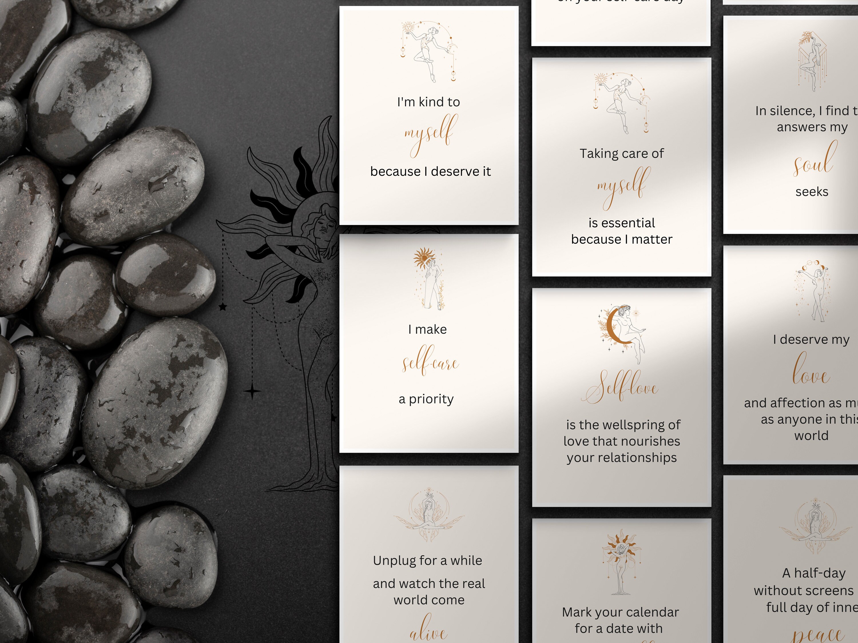 Self Care Card Deck Canva Template: Wellness Coach IG Story (digital ...