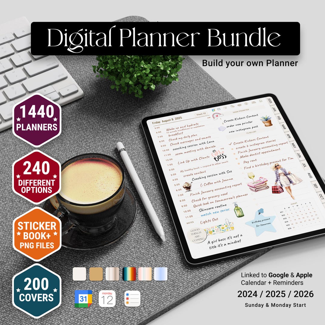 Digital Planner Bundle 2025, iPad Tablet Planner, Goodnotes Planner ...
