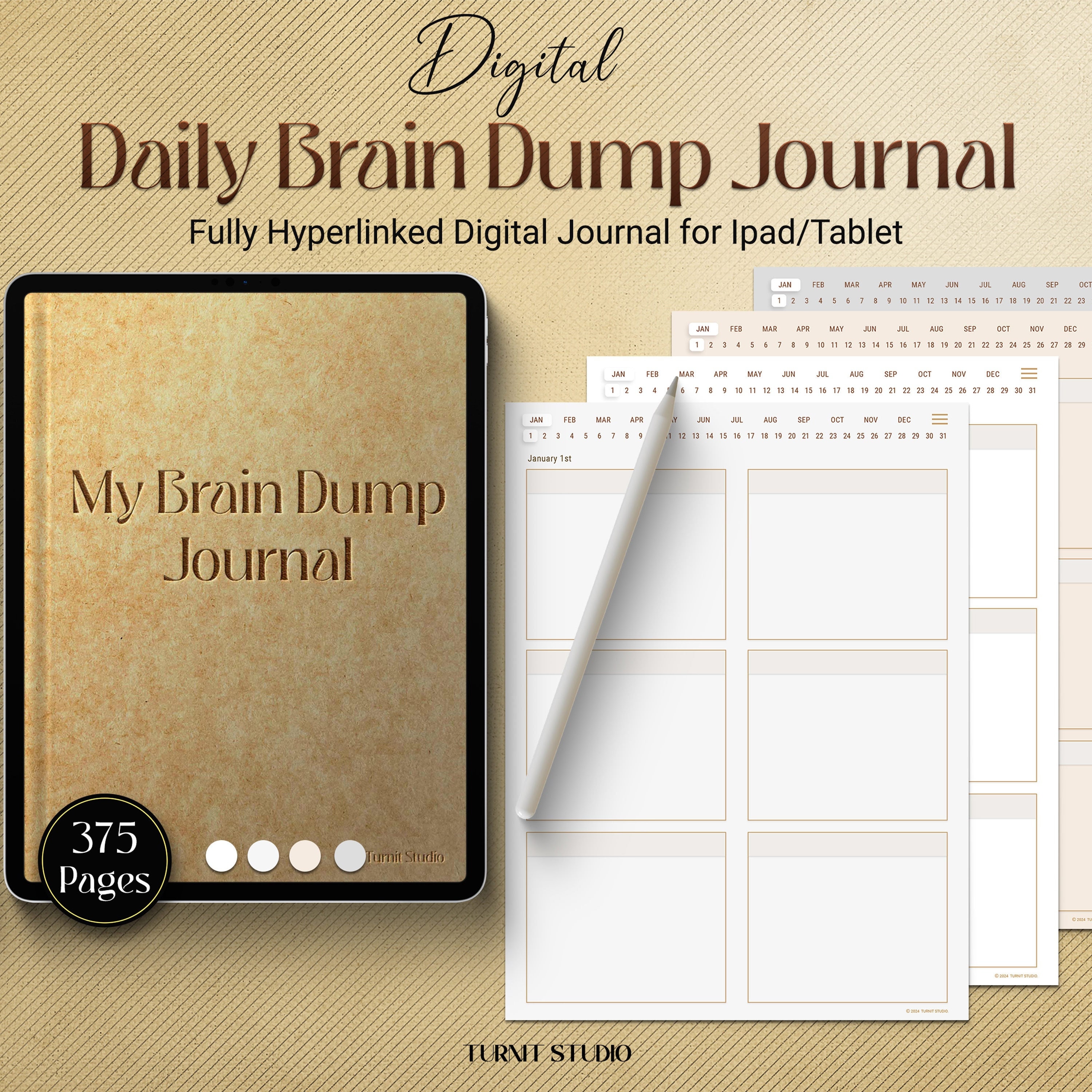 Daily Brain Dump Journal for Goodnotes & Annotation Apps, Undated ...