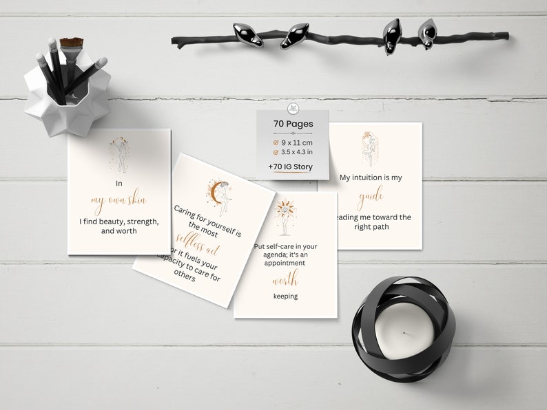 Self Care Card Deck Canva Template, Mental Health Templates, Mindset ...