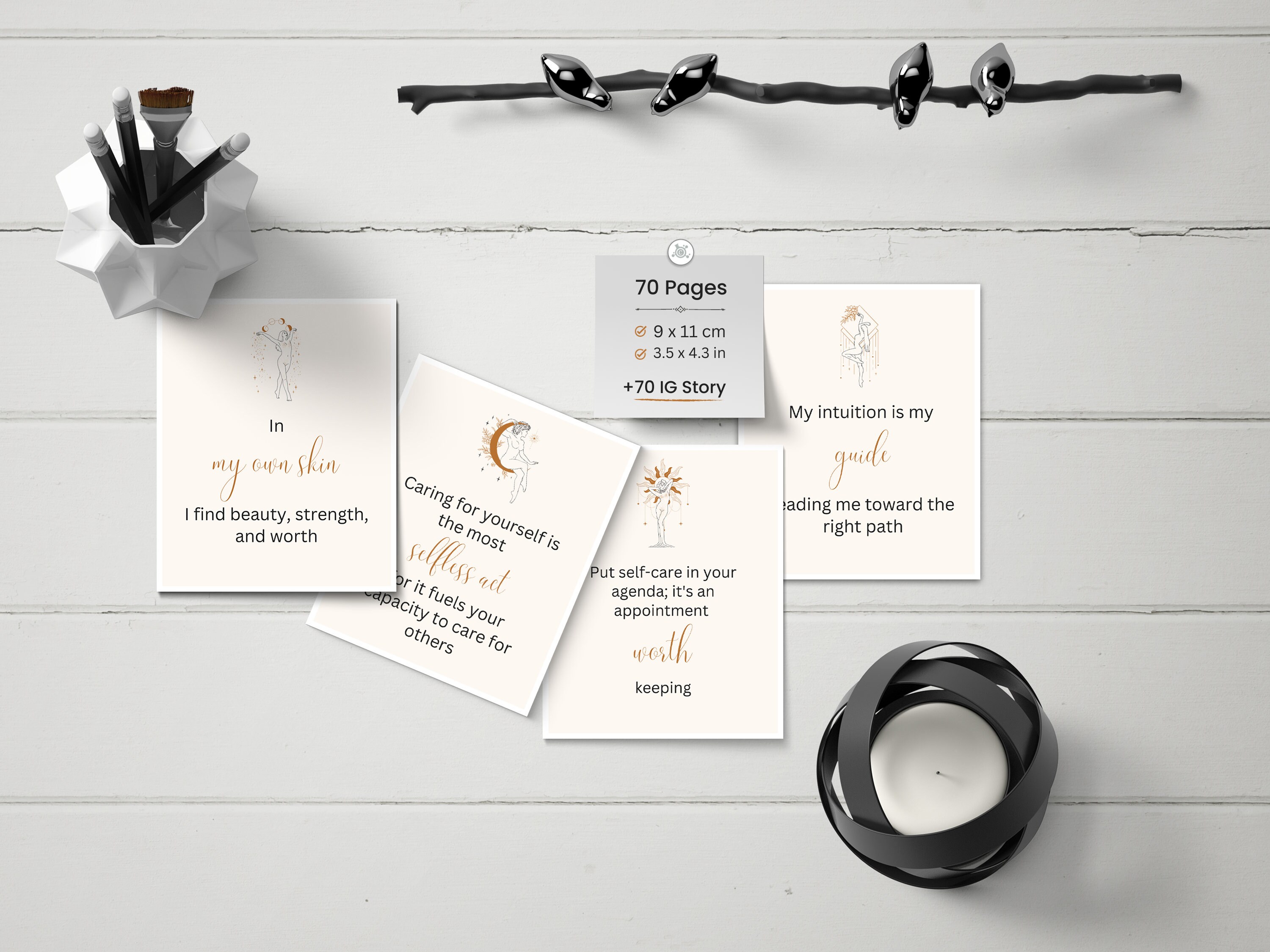 Self Care Card Deck Canva Template: Wellness Coach IG Story (digital ...