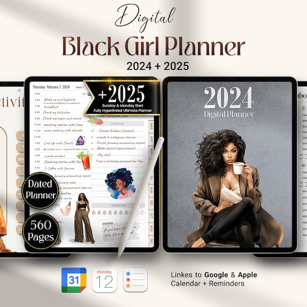 Black Girl Planner 2024 2025 - Etsy