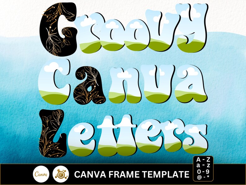 Groovy Letter, Canva Letters, Canva Frames, Doodle Letters on CANVA ...