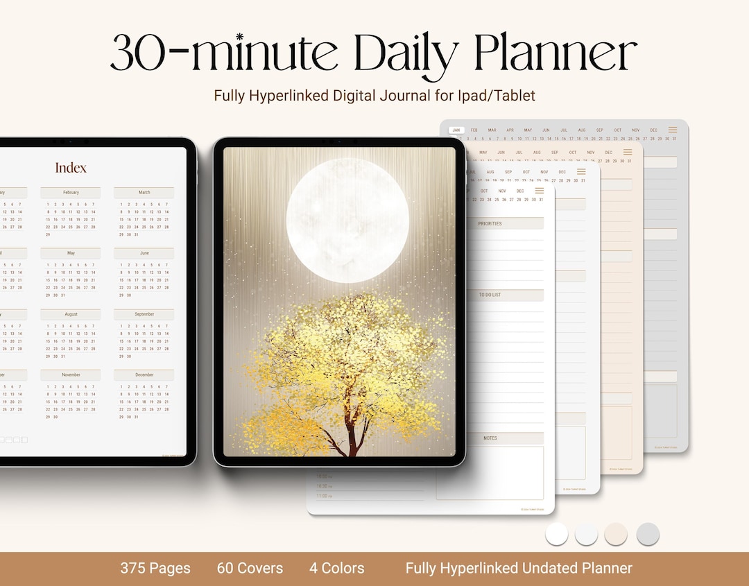 30-minute Digital Planner: Hyperlinked iPad & Tablet Schedule (PDF ...