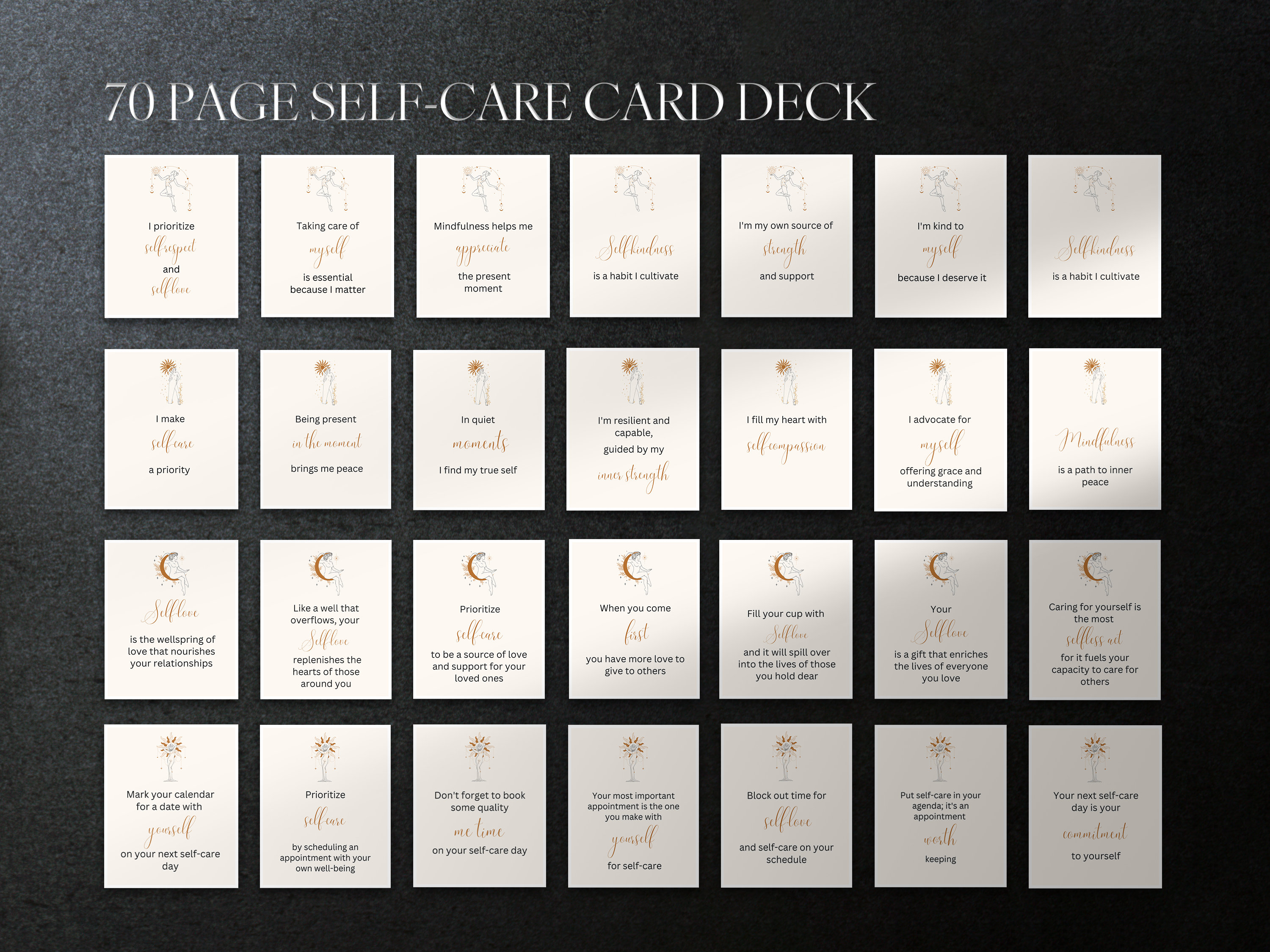 Self Care Card Deck Canva Template: Wellness Coach IG Story (digital ...