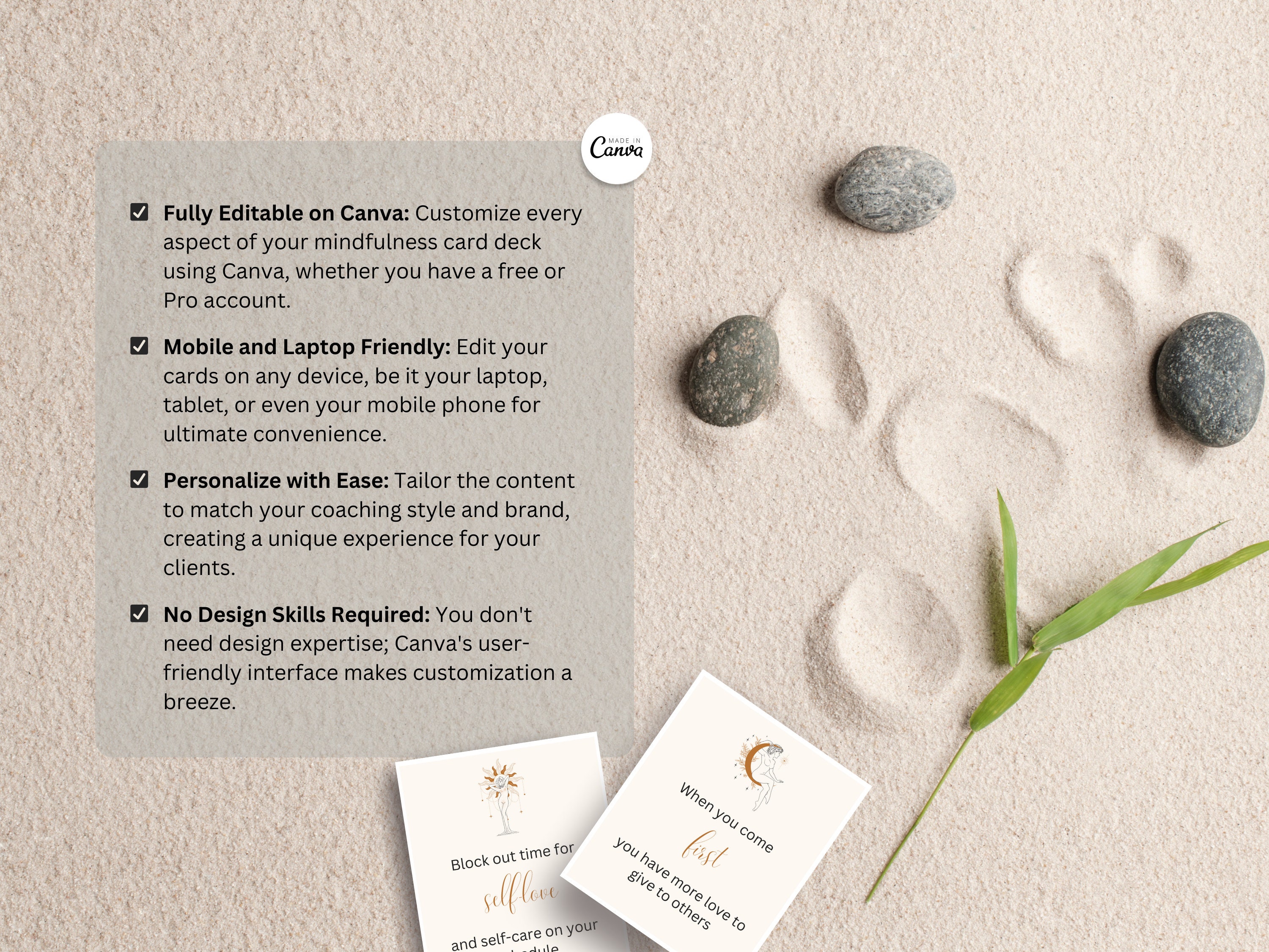 Self Care Card Deck Canva Template: Wellness Coach IG Story (digital ...