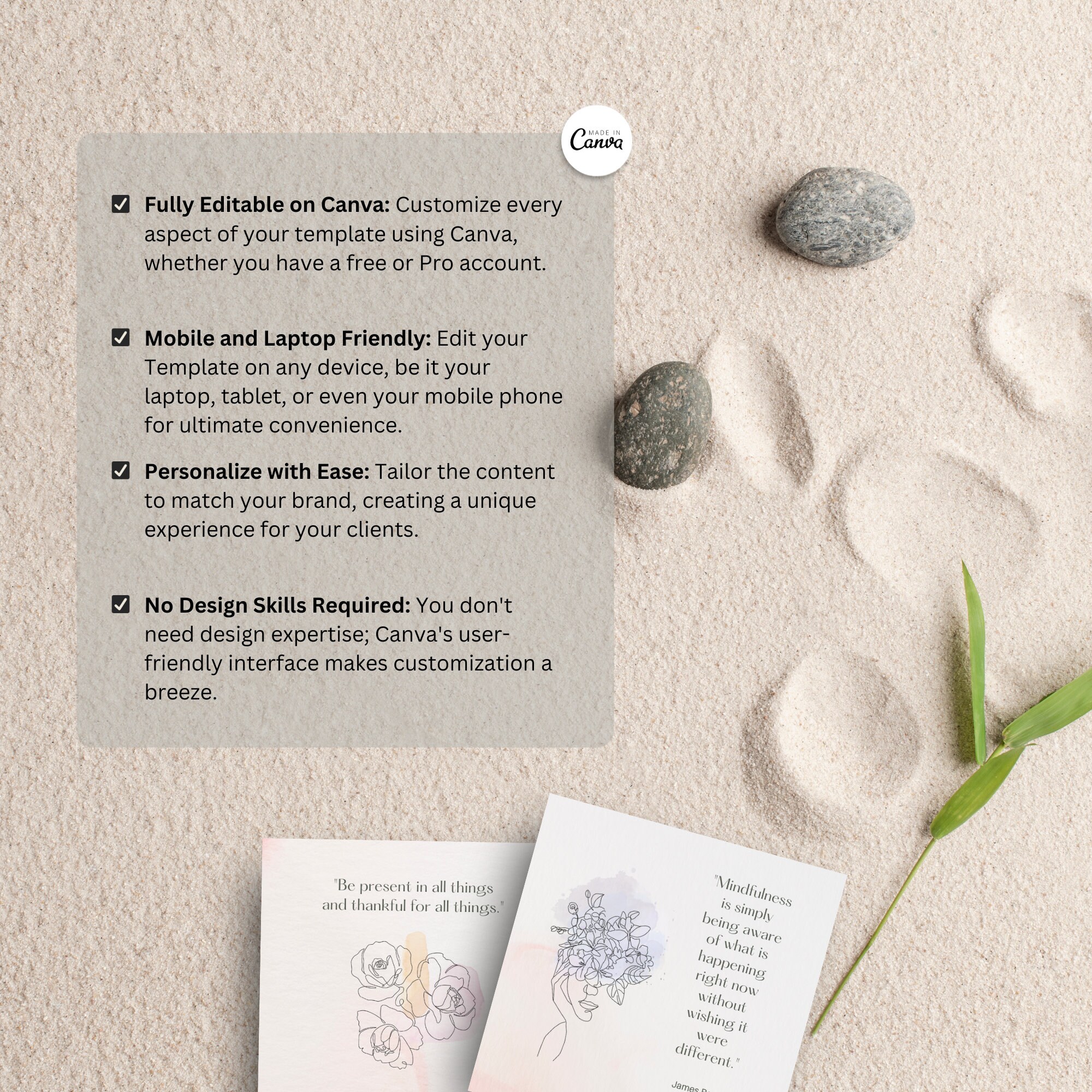 Mindfulness Quote Instagram Template: 60 Posts (canva) - Etsy