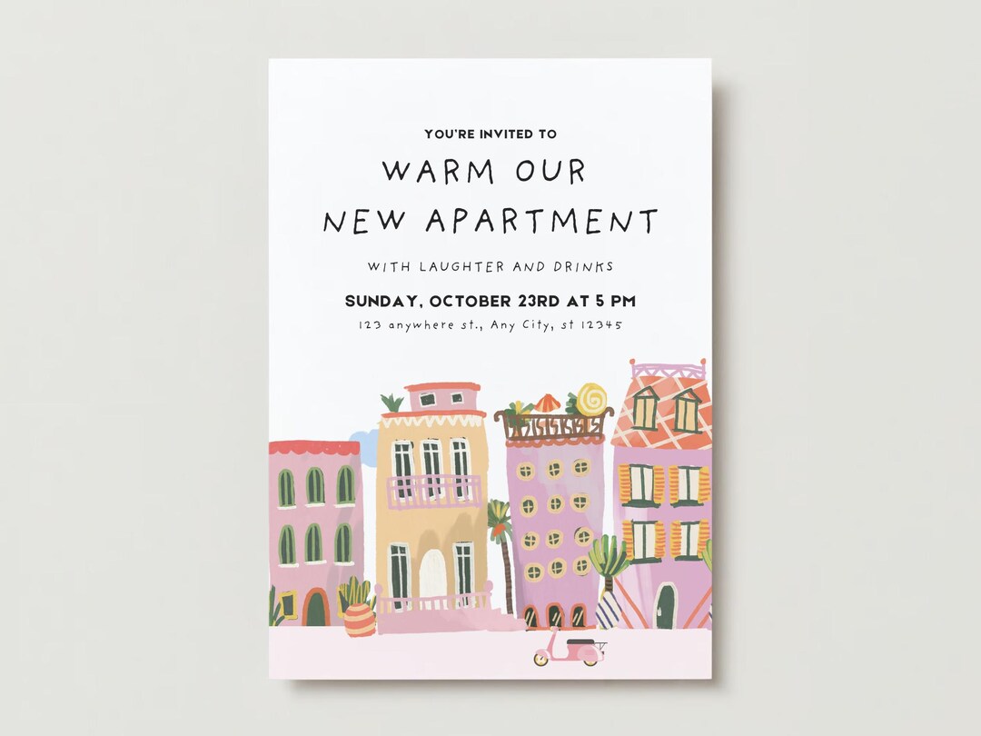 Colourful Home Warming Invitation Template - Etsy