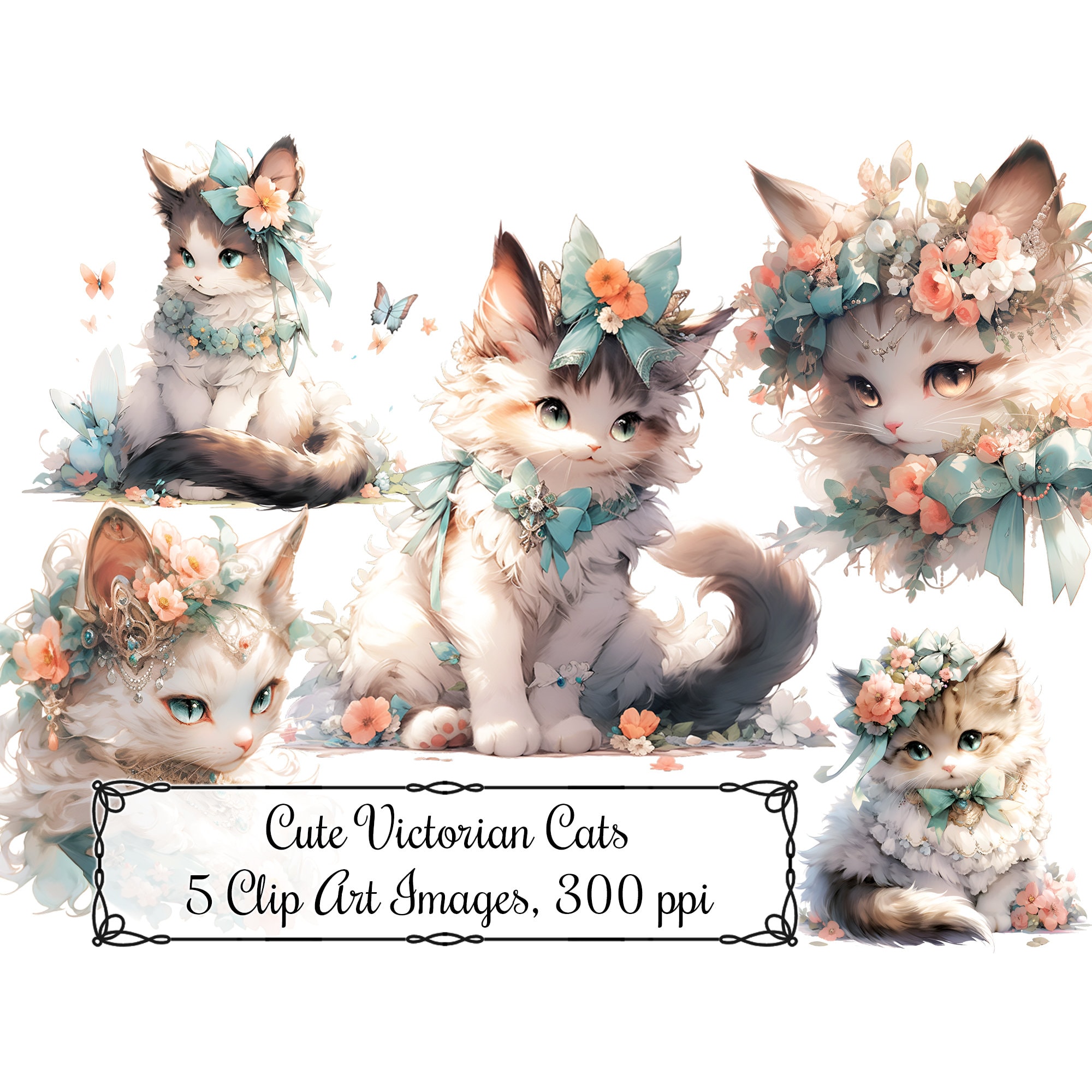 Victorian Cat Clip Art Victorian Cat Clip Art