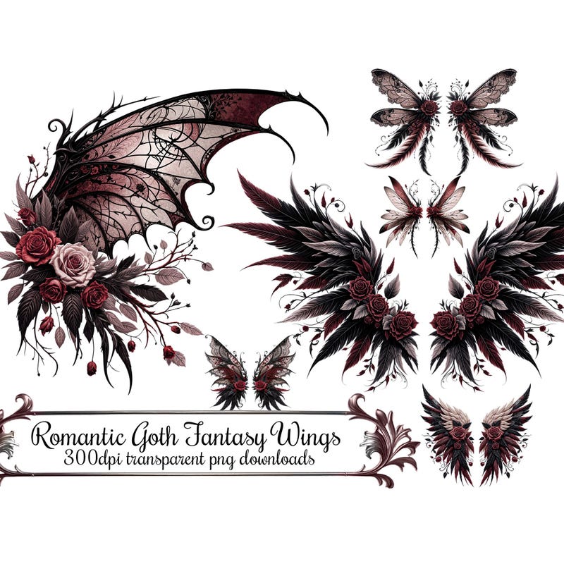 Goth Wings Png - Etsy