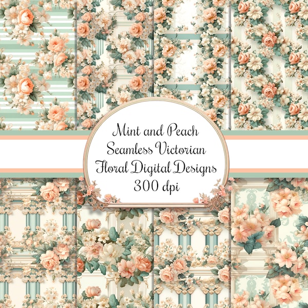 Mint and Peach - Etsy