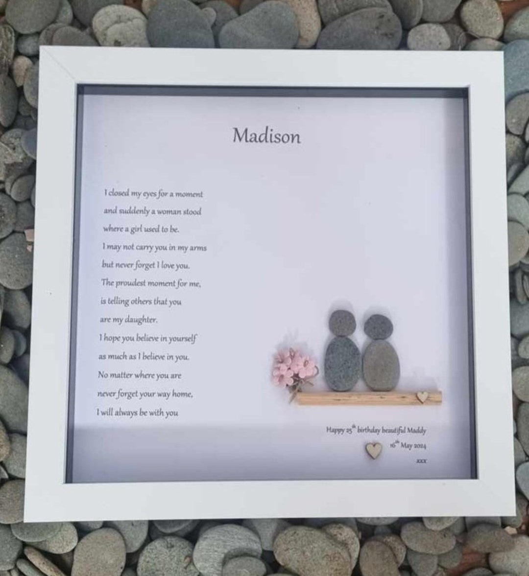 Personalised Daughter Gift, Pebble Art Daughter Pebble Frame, Gift ...