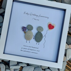 Anniversary Pebble Art: 8x8 Wedding Anniversary, Anniversary Ruby ...